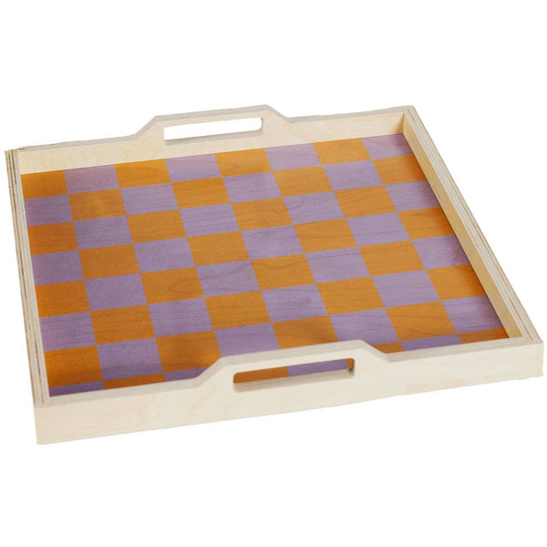 Checker Serving Tray - Lilac/Mustard – The Social Type